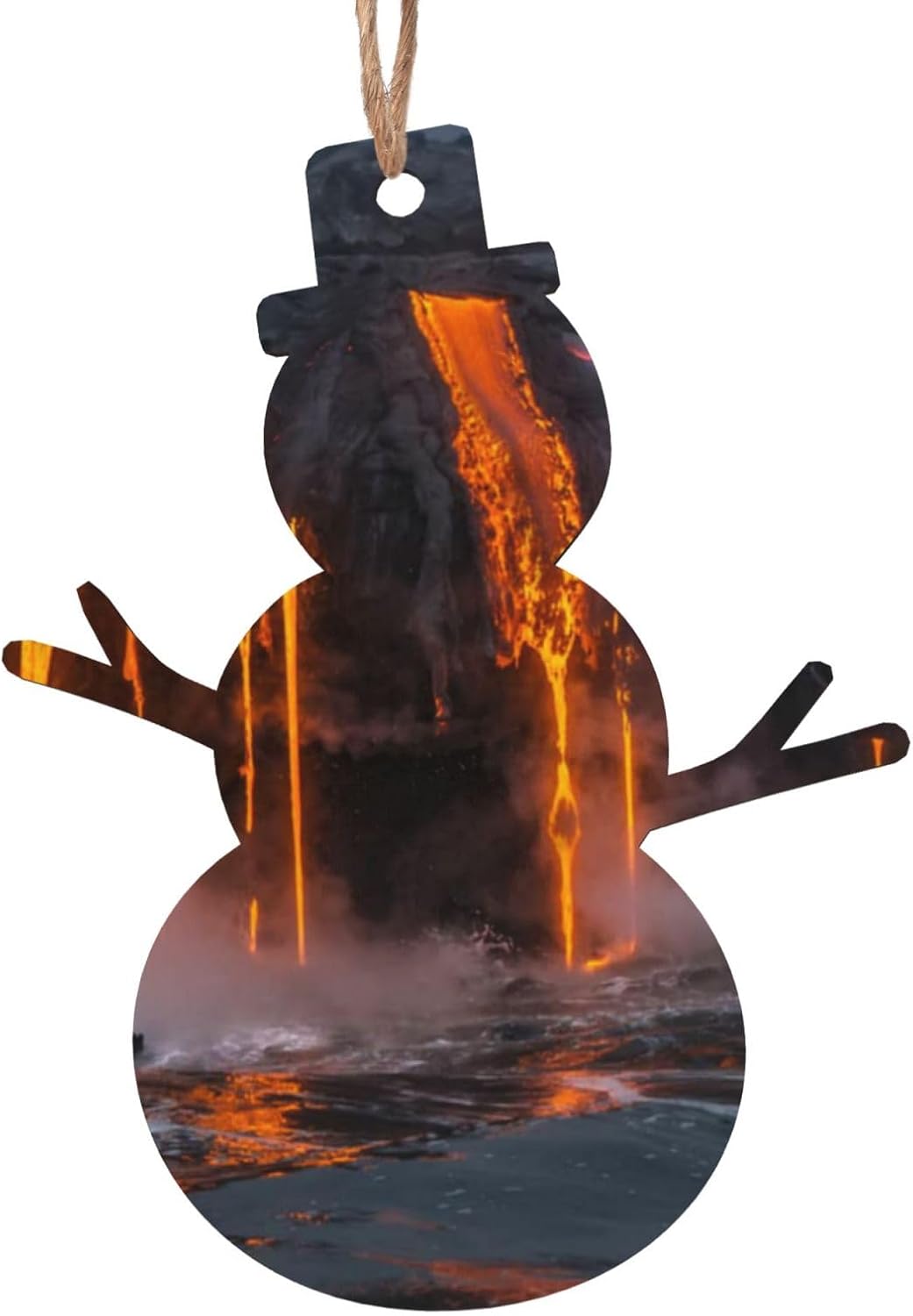 Christmas Wooden Ornaments Kilauea Volcano Christmas Tree Hanging Xmas ...