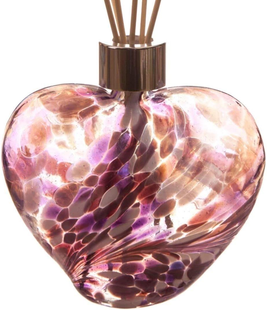 Amelia Art Glass Heart Shaped Reed Diffuser Violet & Purple : Amazon.co ...