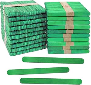 Amazon.com: CraftySticks, 1000 Sticks -4.5 Inch Green Color Popsicle ...