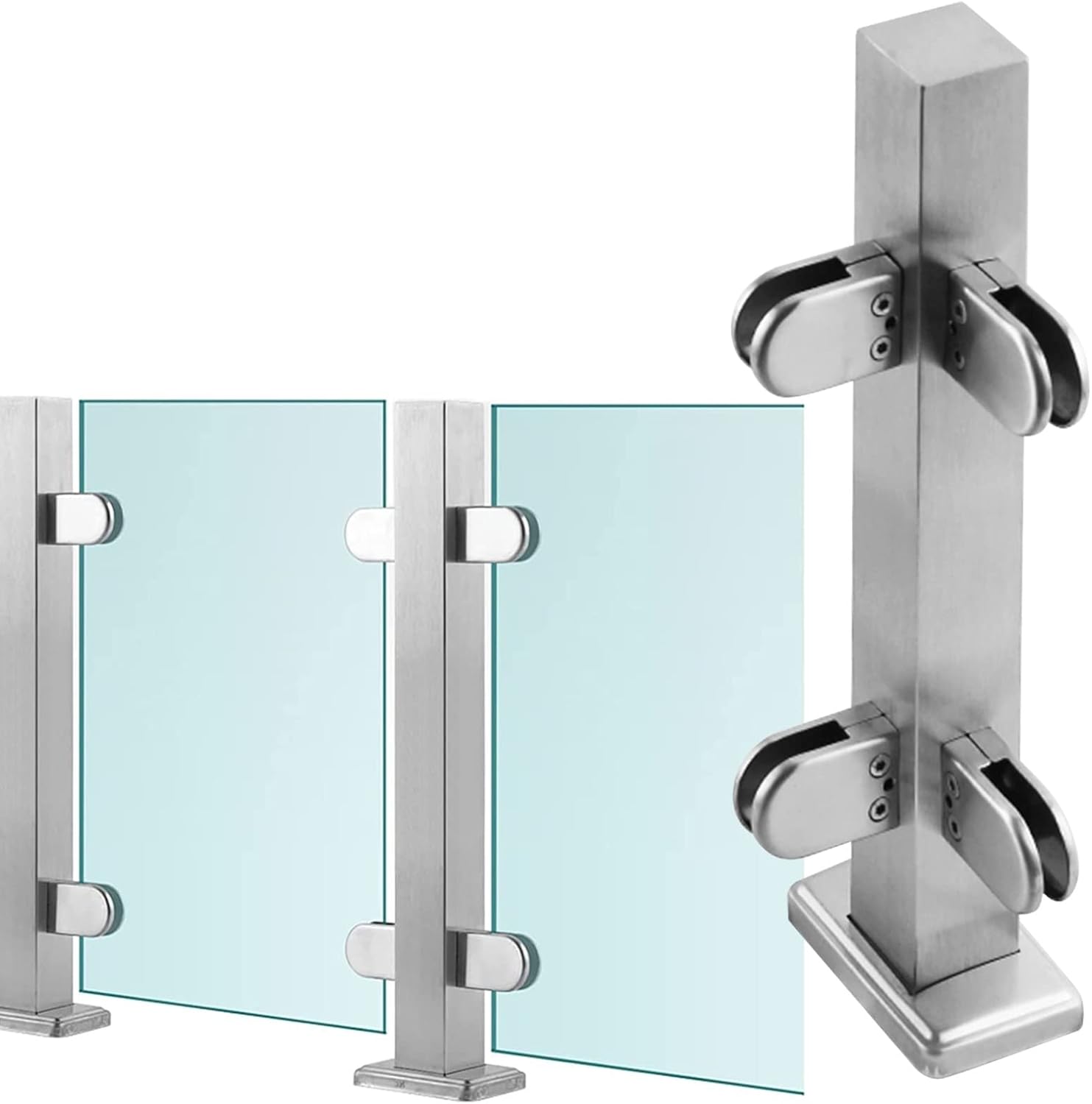 Glass Balustrade Posts Deck Stair Glass Railing System, Stainless Steel ...