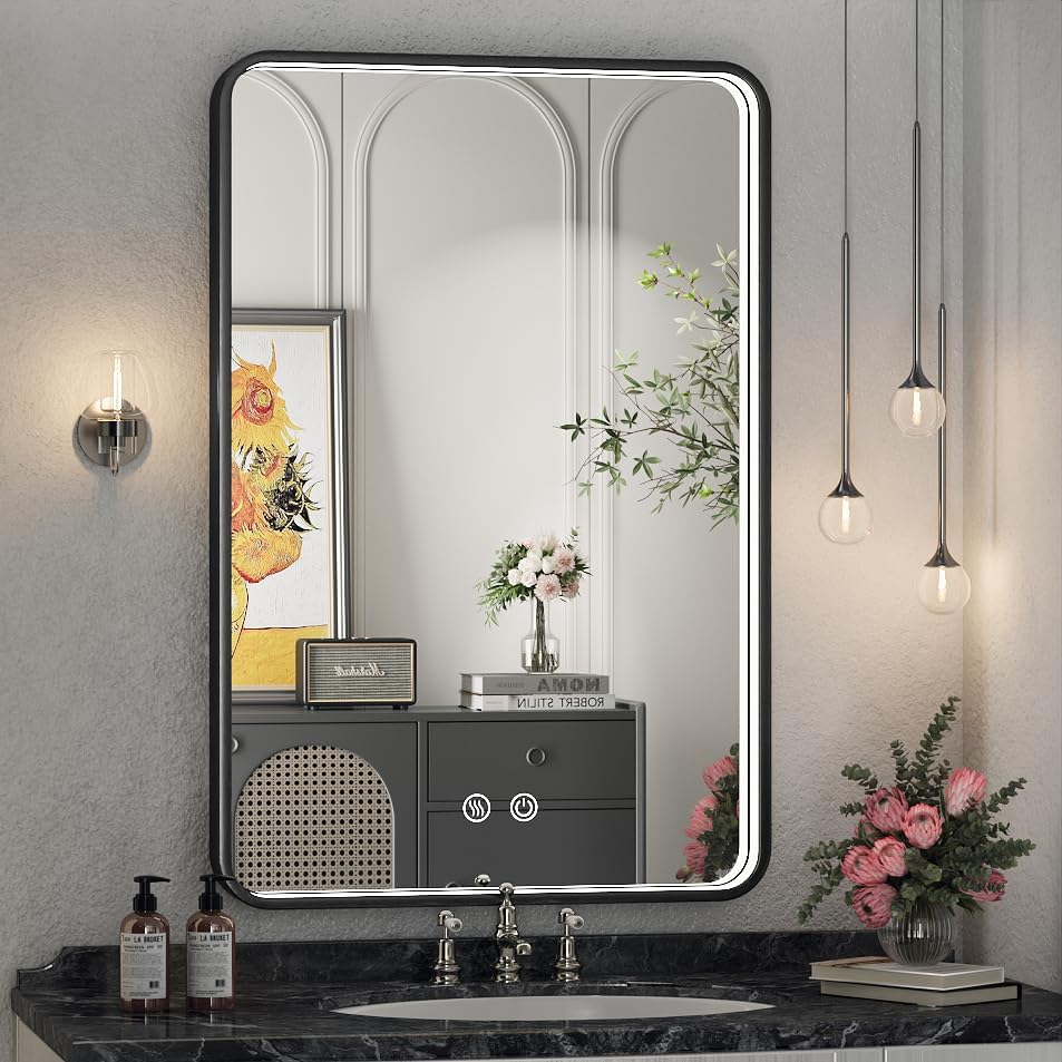 Amazon.com: ARUMMA 30 Inch Gold Bathroom Round LED Mirror with Lights ...