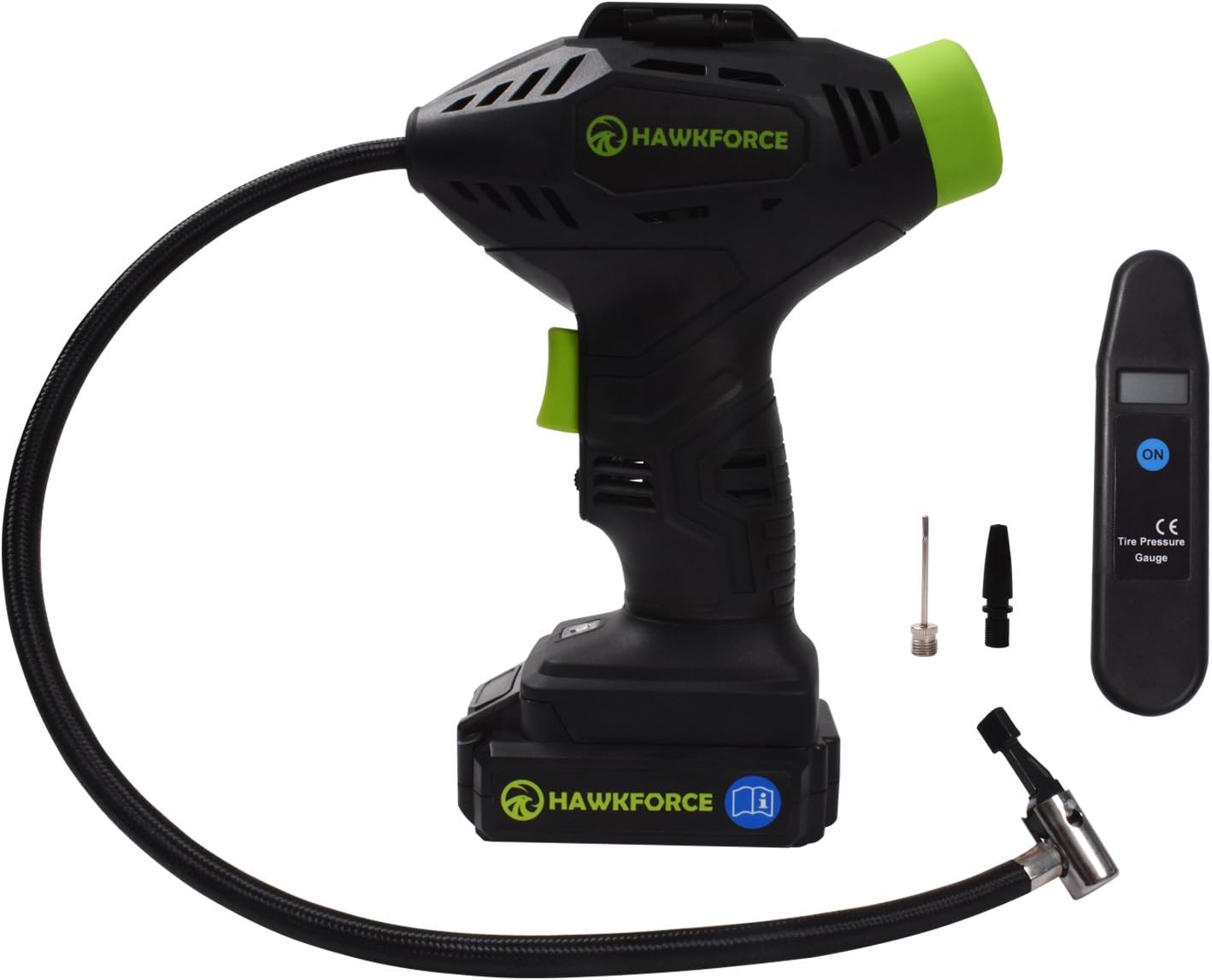 HAWKFORCE Portable 18V Cordless Tire Inflator, Rechargeable Air ...
