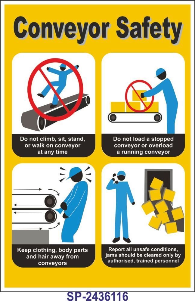 SignageShop Conveyor Safety Poster : Amazon.in: Industrial & Scientific