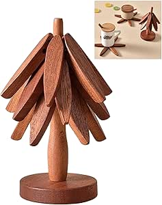 Amazon.com: Walnut Tree Table Mat,Wooden Table Mat Tree,Foldable ...
