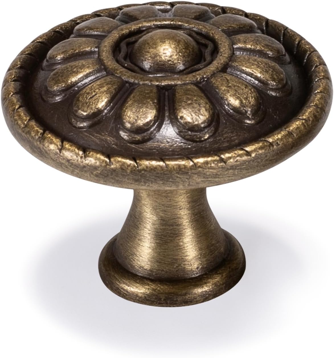 Fecraf 20 Pack Antique Brass Drawer Knobs, Vintage Dresser Drawers Knobs, Solid Round Cabinet ...