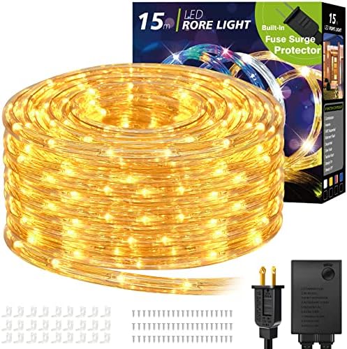 Amazon.com: 50ft 360 LED Rope Lights Outdoor, Flexible and Connectable ...