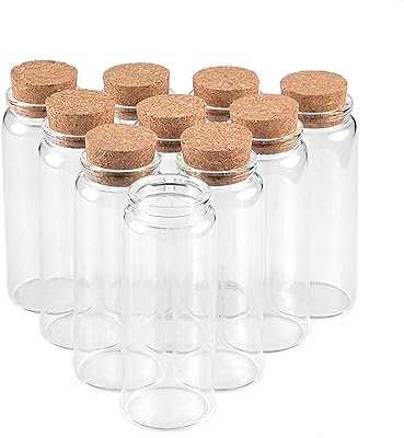 Amazon.com: 48 Pack 10ml Small Glass Message In A Bottle Cork Bottles ...
