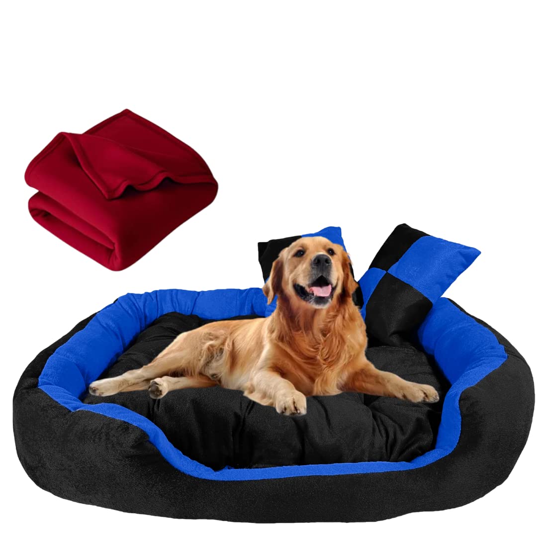 DRILLY Washable Soft Reversible Dog Bed with Blanket for Small | Medium ...