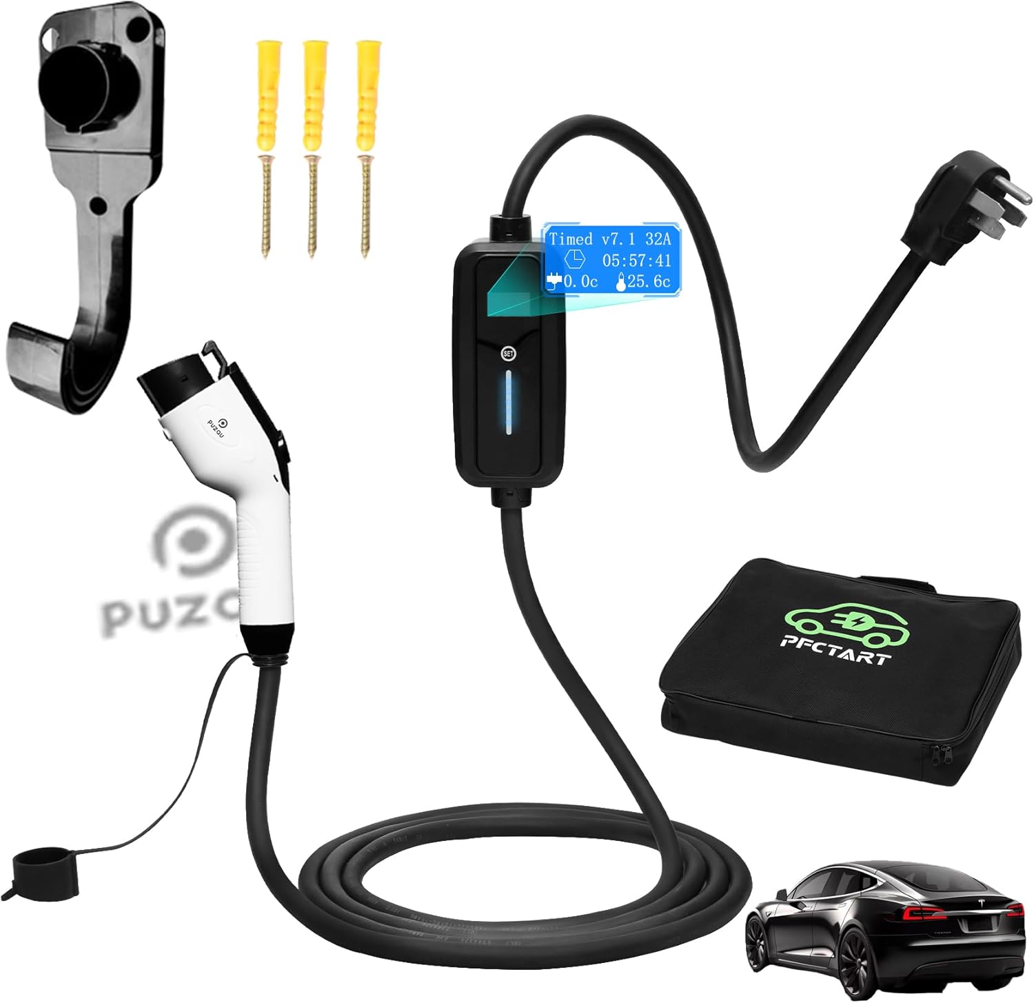 Amazon.com: Level 2 Universal EV Charger,32A 120-240V NEMA 14-50P ...