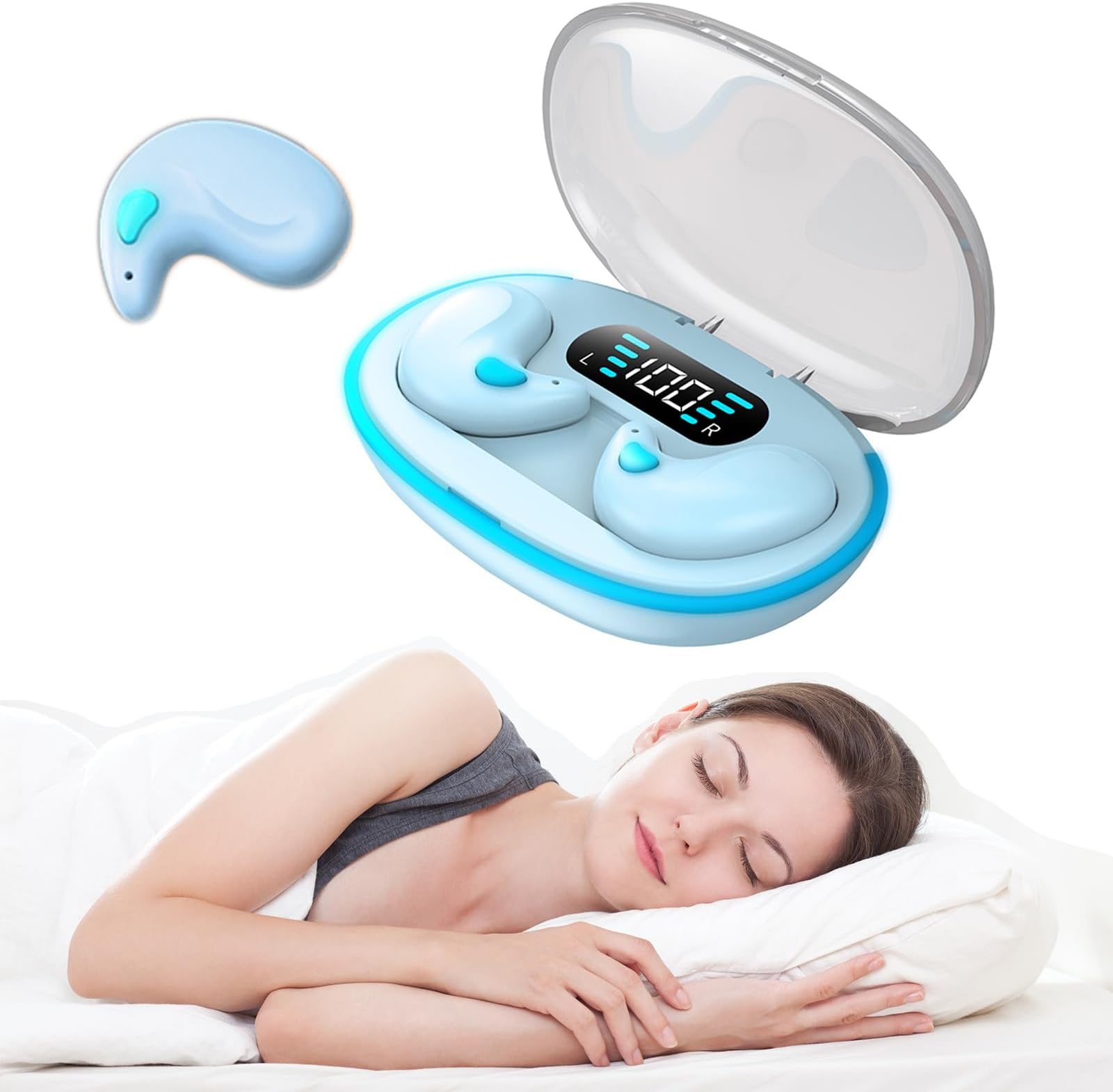 Amazon.com: Xmenha Blue Wireless Invisible Earbuds Hidden Headphones ...