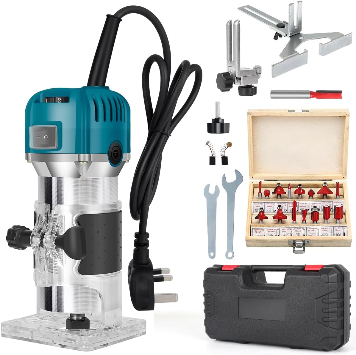 ConBlom Wood Palm Router Tool, 220V 800W Electric Hand Router Trimmer ...