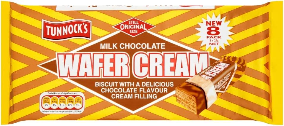 Tunnock's Milk Chocolate Wafer Cream, Pack of 8 : Amazon.co.uk: Grocery
