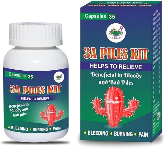Aarogya India 3A Piles Kit | Ayurvedic Capsules for Piles, Fissure ...