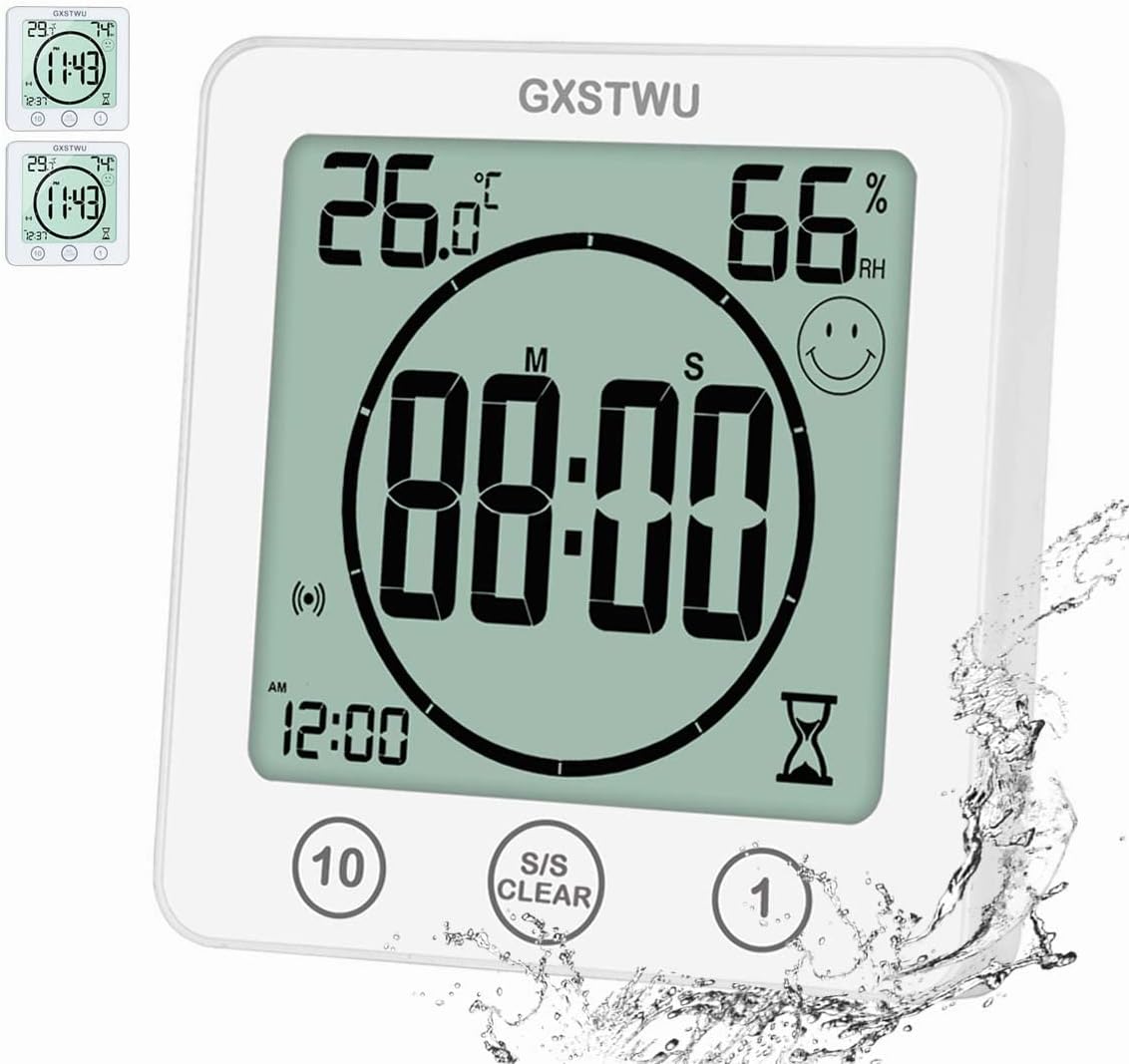 Amazon.com: GXSTWU Digital Shower Clock Waterproof Timer with Alarm ...