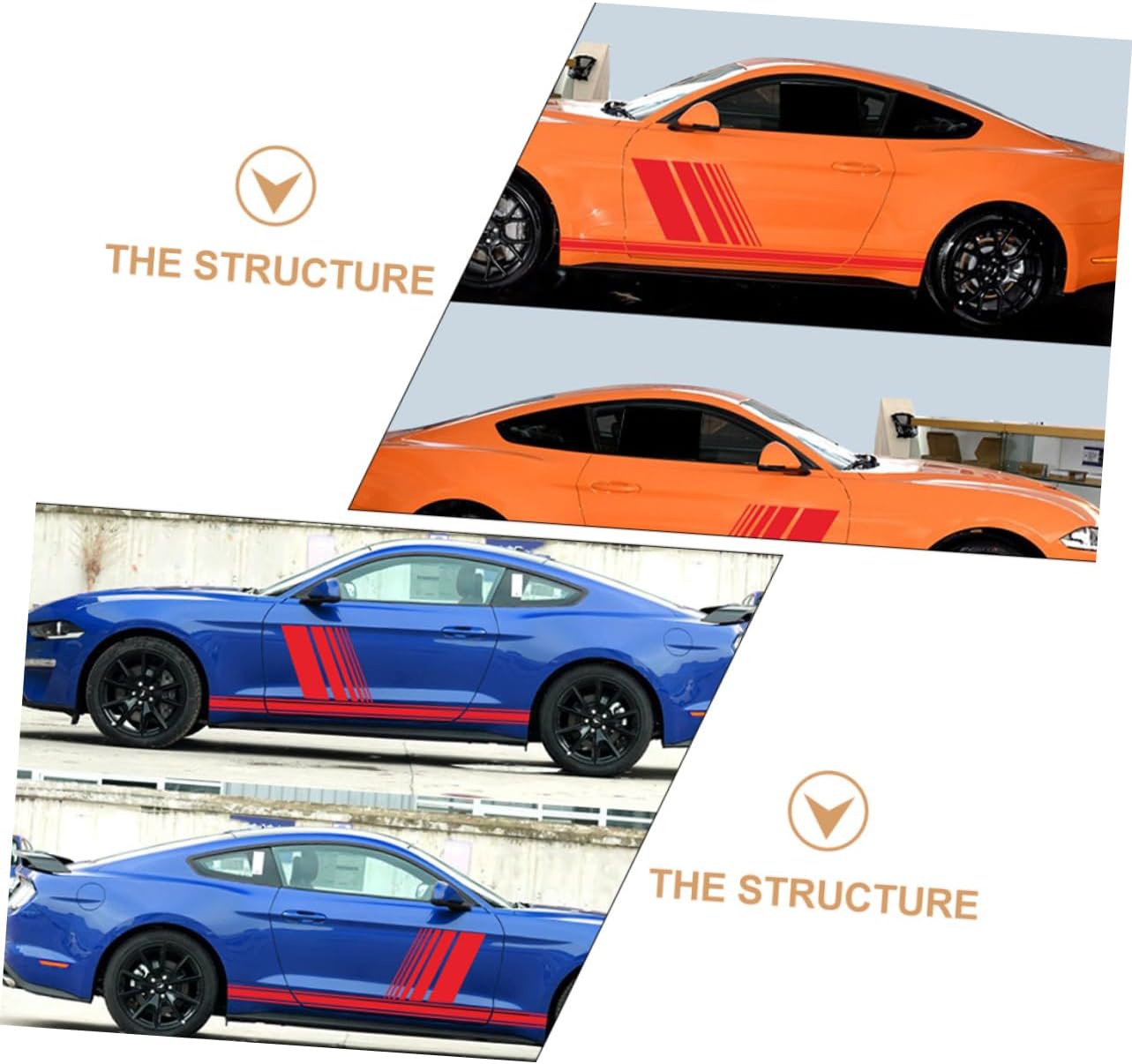 CHILDWEET 4pcs Striped Body Stickers Car Decals Bumper Stickers ...