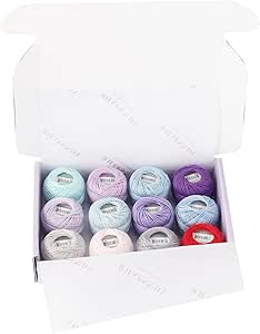 Amazon.com: Rhapsody 12 Balls Set Pearl Cotton Thread Size #8 Crochet ...