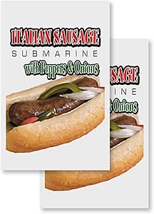 Amazon.com : Italian Sausage Sub (2-Pack) 24" x 36" Vinyl Decals | Sign ...