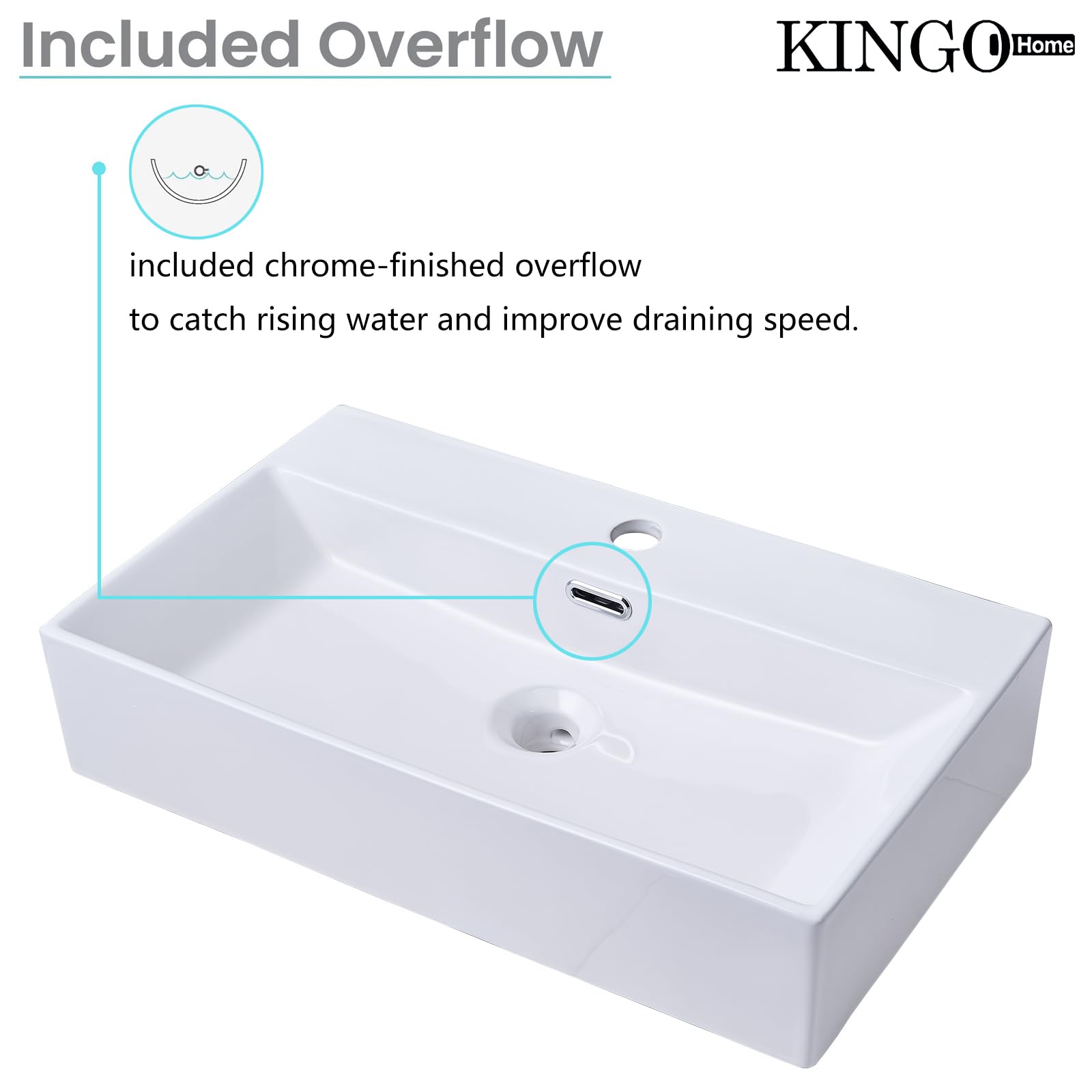 Wall Mount Bathroom Sink,KINGO HOME 24 inch Bathroom Vessel Sink Free Standing Wall Hung Sink ...