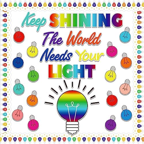 Amazon.com: 67pcs Light Bulb Keep Shining Classroom Bulletin Board Sets ...