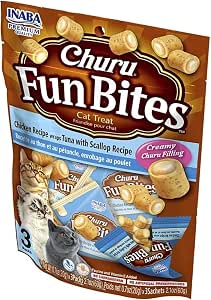 Inaba Churu Fun Bites Wet Treats Chicken with Tuna and Clam, 3 x 20 g ...