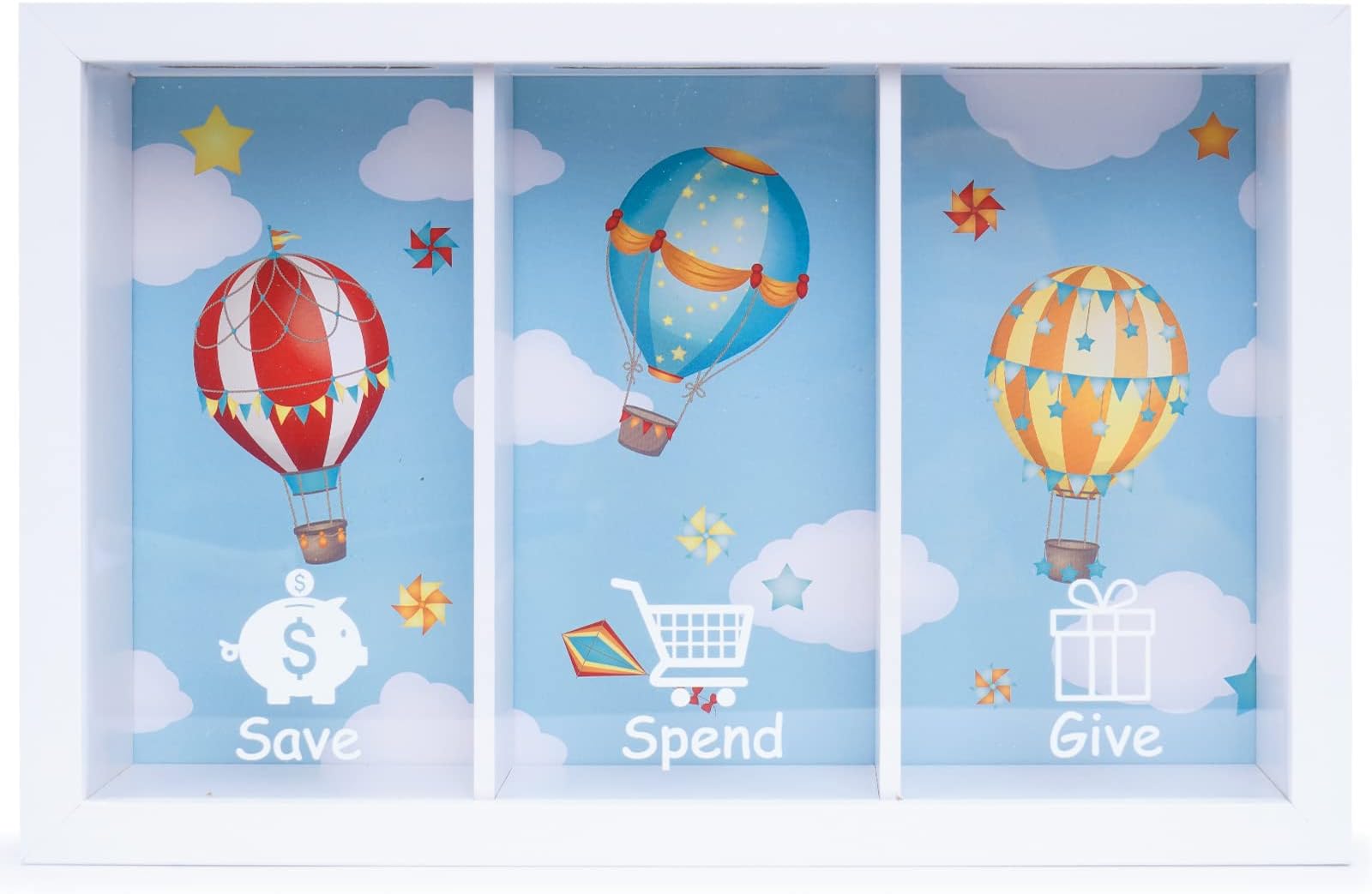 Amazon.com : The Piggy Box Save Spend Give Piggy Bank | Teach Children ...