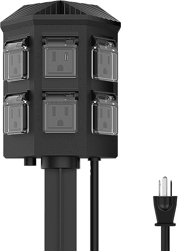 Amazon.com: TiFFCOFiO Outdoor Power Strip Timer, Dusk to Dawn Sensor ...