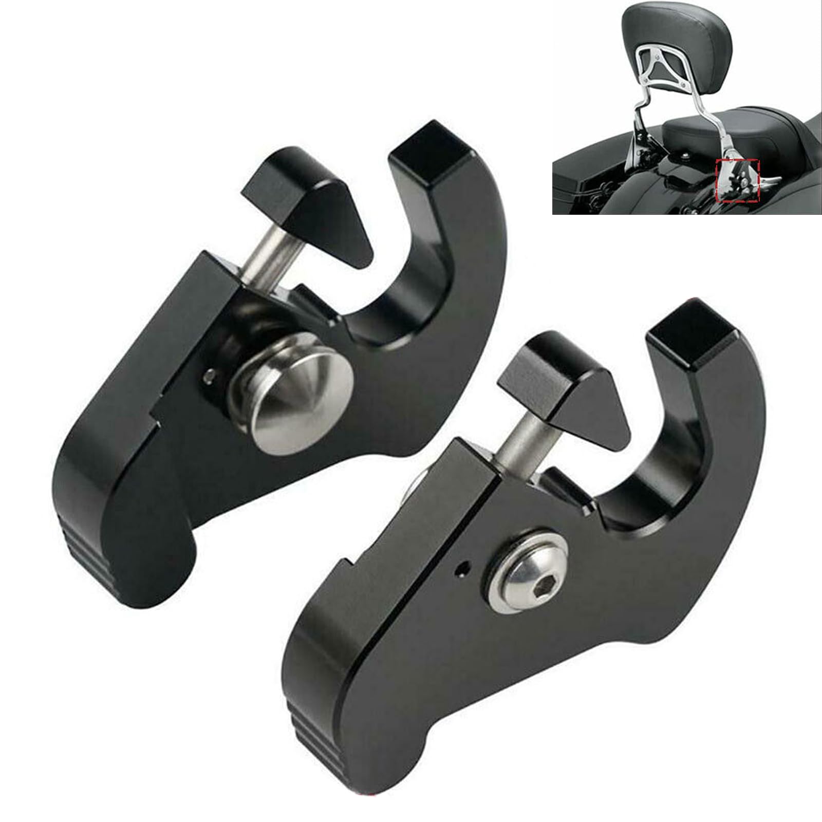 Amazon.com: Black Mounting Luggage Rack Sissy Bar Docking Latch Clips ...