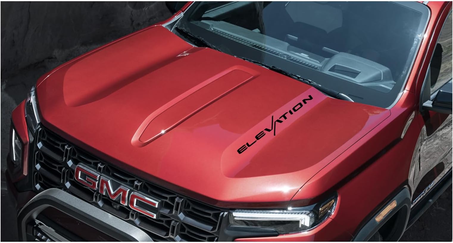 Amazon.com: GMC Canyon Elevation Matte Black Center Hood Decal 2023 ...