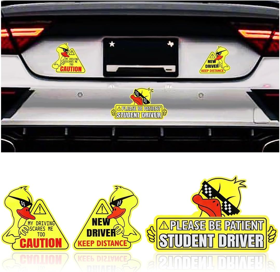 Amazon.com: 3Pack New Driver Sticker Cute Duck Car Sticker, Student ...
