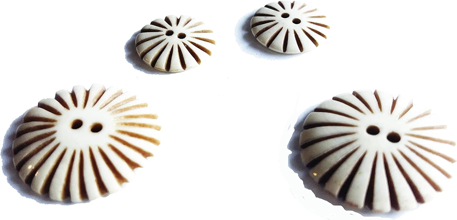 Amazon.com: SEW TRENDS Handmade Natural Bone Buttons - Antique Ivory ...