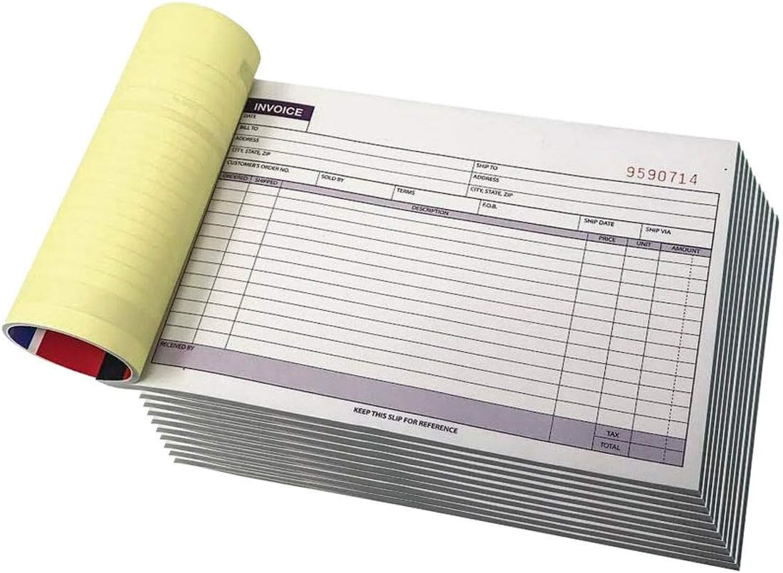 Office Supplies numbered perforated. NCR Invoice Book Duplicate ...