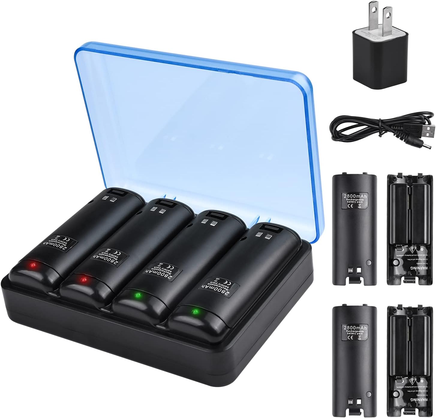 Amazon.com: Covanm Upgraded Wii Remote Battery Charger Station, 4 Port ...