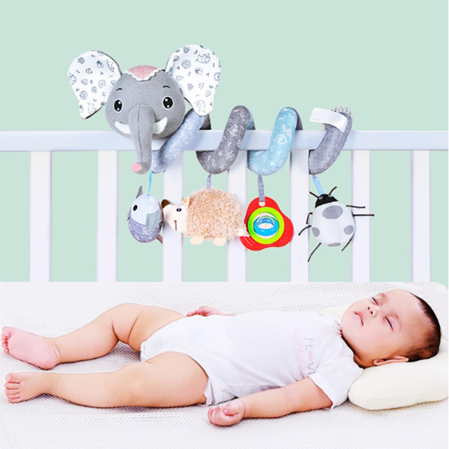 Baby Pram Toys Spiral Activity Hanging Toys Soft Cuddly Toy Pram Crib ...