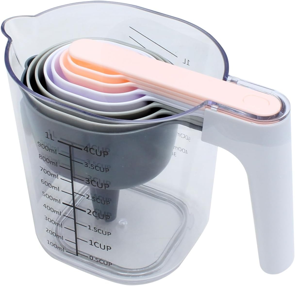Amazon.com: COOK WITH COLOR Measuring Cup Set - 9 PC. Nesting Stackable ...