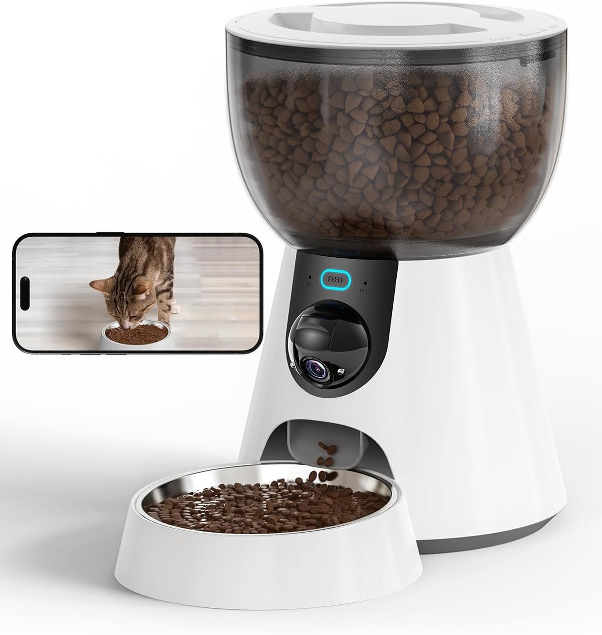 Amazon.com: SARPAWS Automatic Cat Feeder with Camera, 1080P HD Video ...