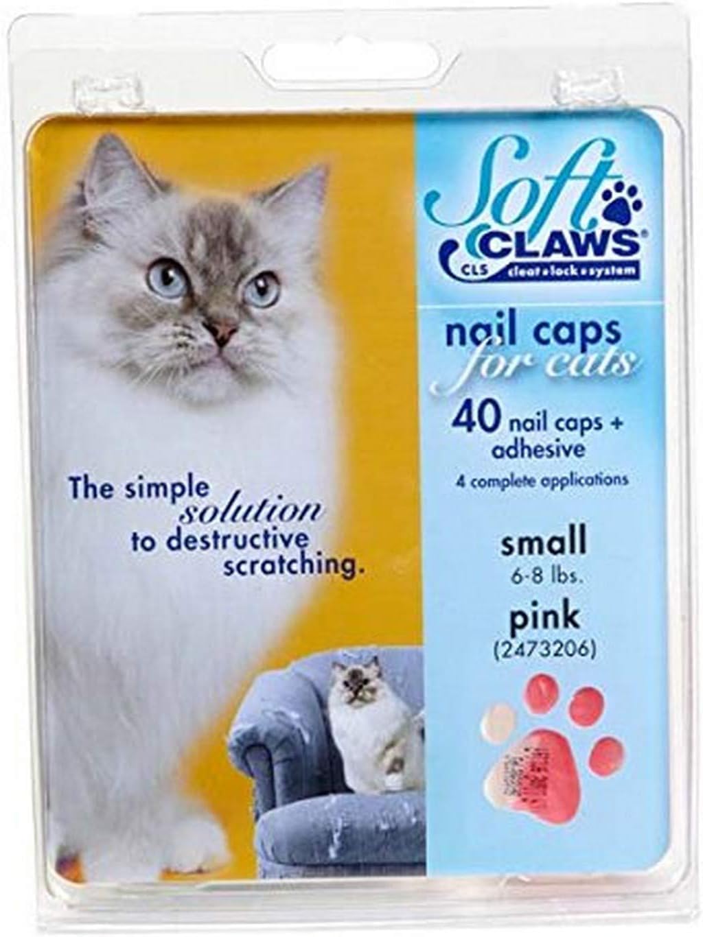 Soft Claws Feline Cat Nail Caps Take-Home Kit, Small, Pink : Amazon.ca ...