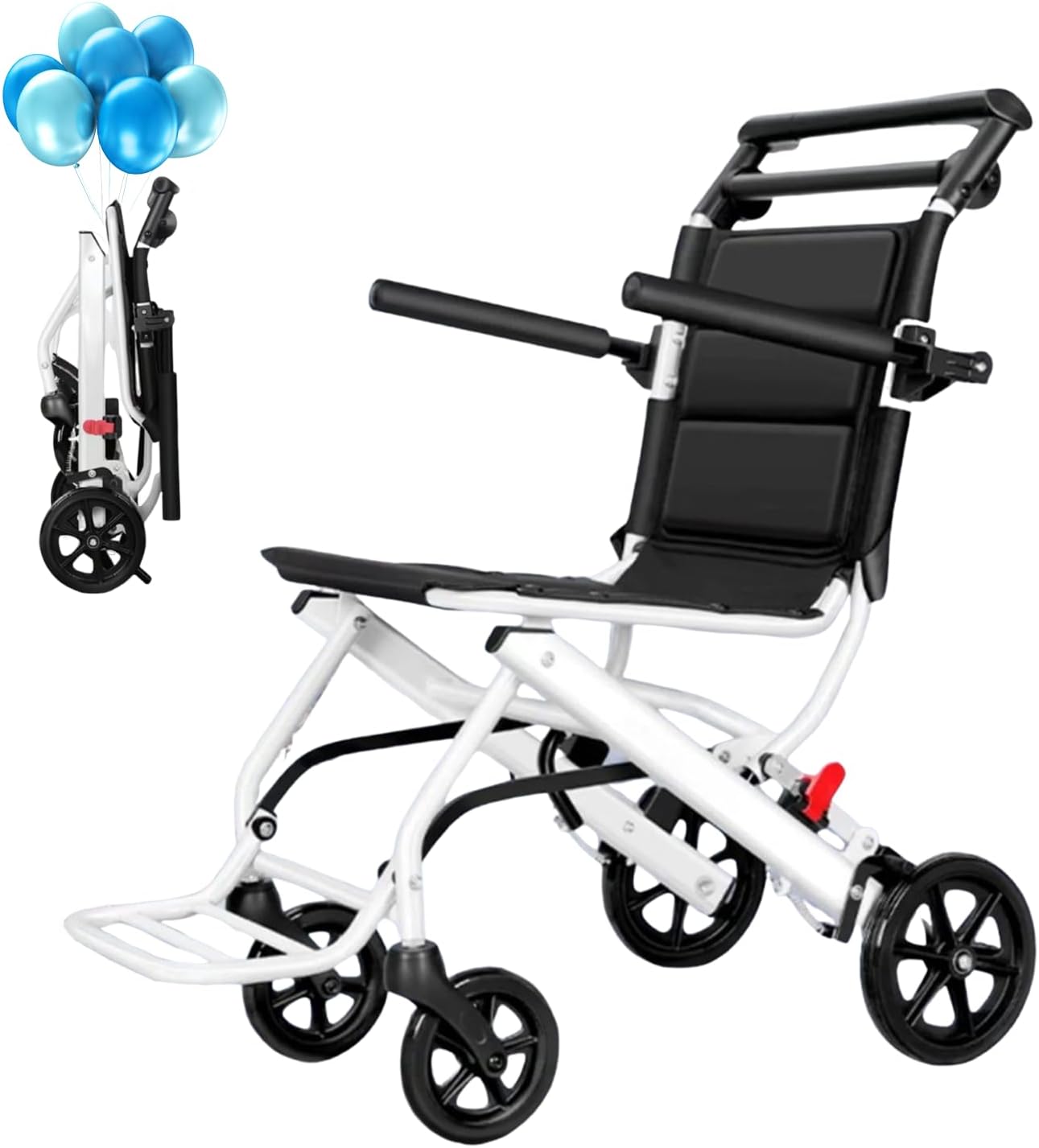 Amazon.com: Folding Wheelchair, Lightweight Portable Transit Chair with ...