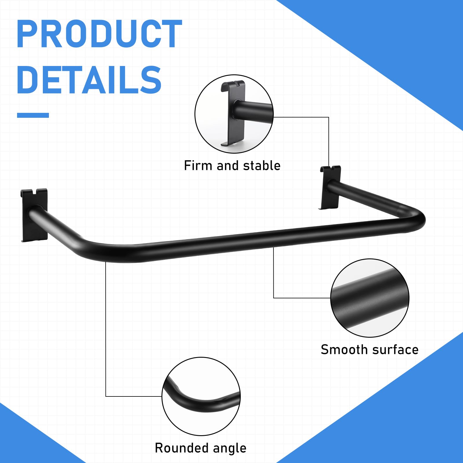 Snapklik.com : Gisafai 2 Pieces Gridwall Accessories U Shaped Hangrail ...