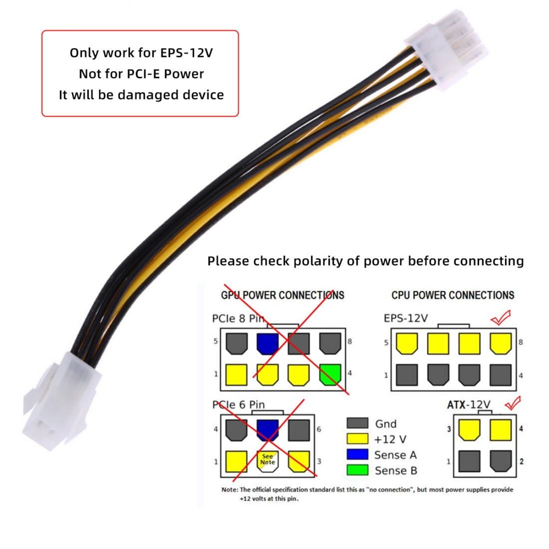 Snapklik.com : Chenyang 4-Pin To 8-Pin EPS 12 V ATX Motherboard Power ...