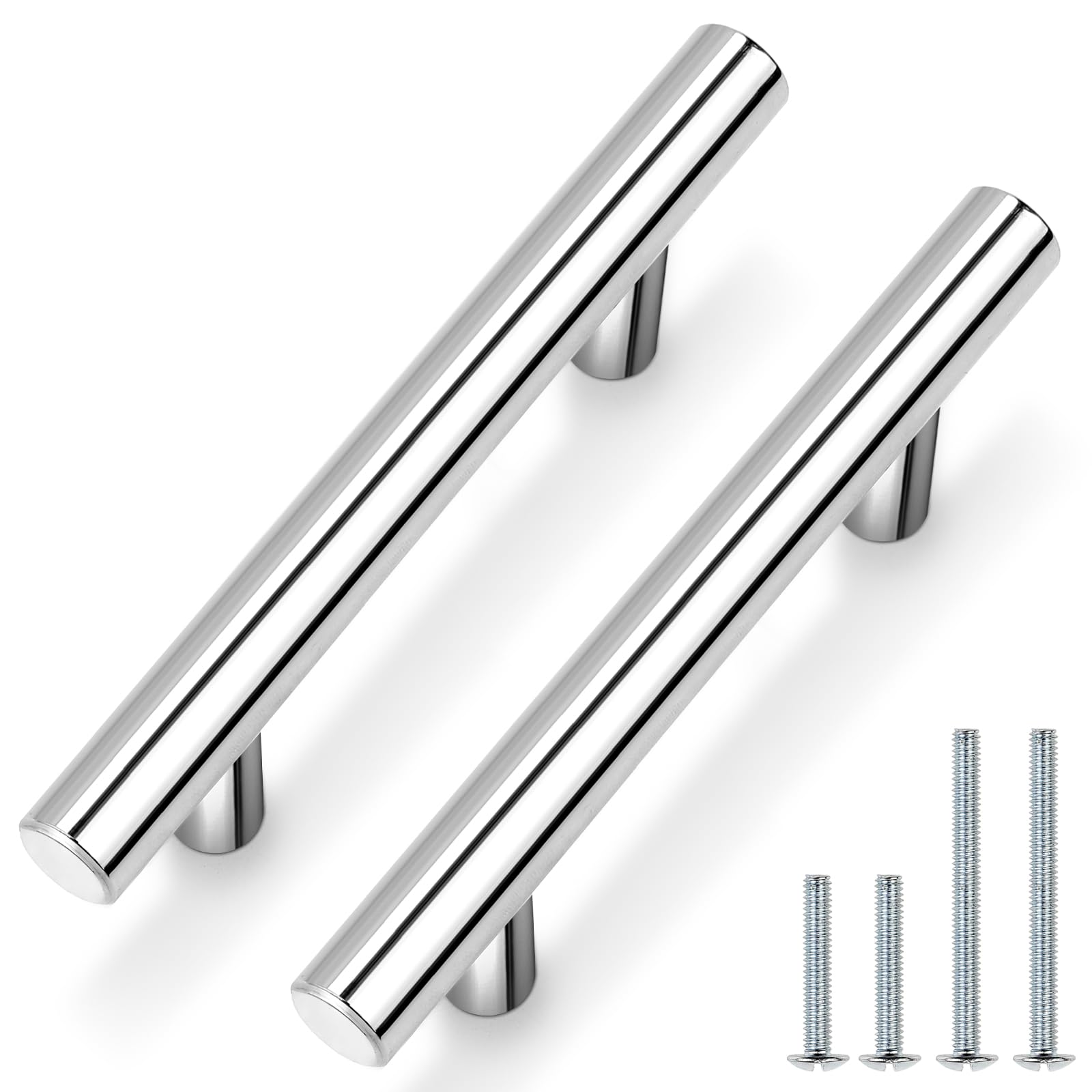 Probrico 5 Inch Polished Chrome Cabinet Handles 5 Pack, EuroT Bar ...