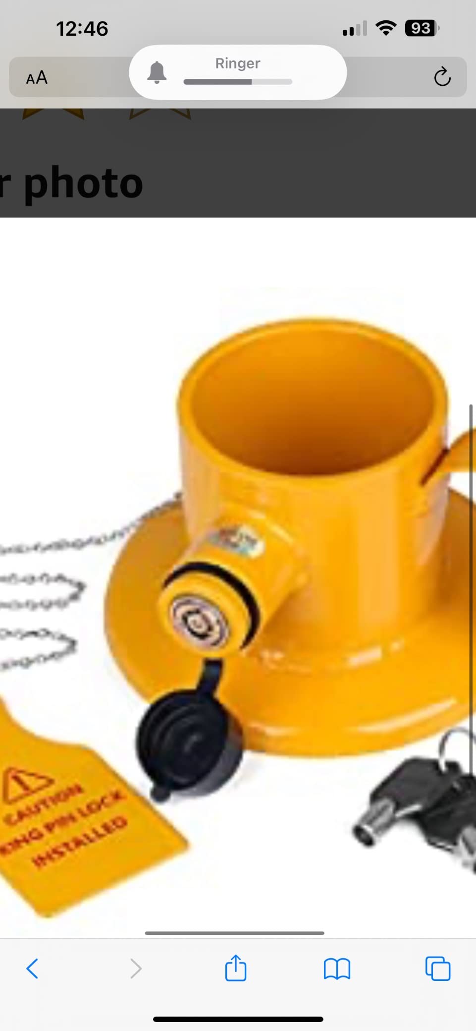 Amazon.com: EZOOOOIU 5th Wheel King Pin Lock, Heavy Duty Steel Security ...