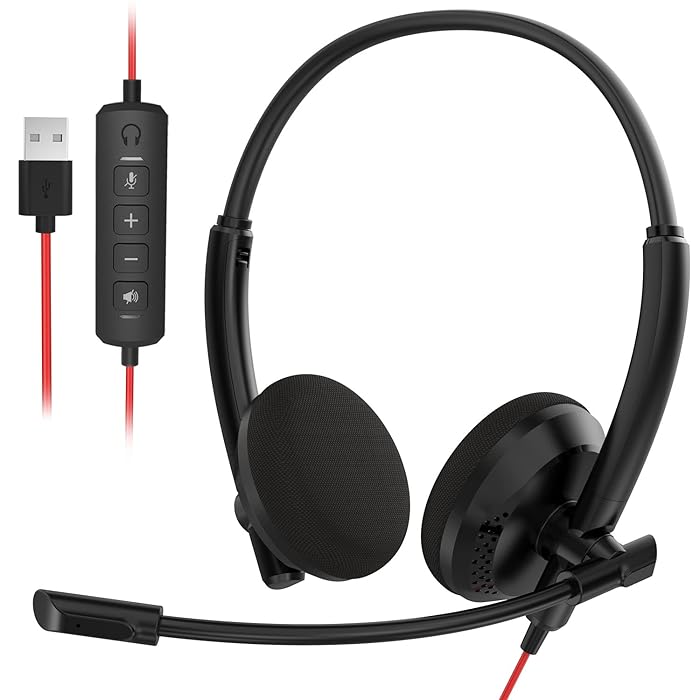Buy NUBWO PC USB Headset,USB-A wired headset with Boom Microphone,Dual ...