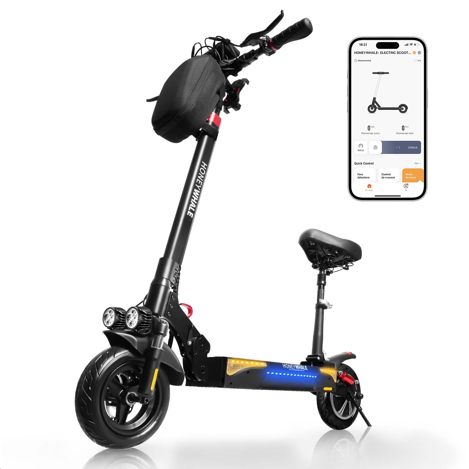 HONEYWHALE T4B Scooter Eléctrico Plegable para Adultos, Patin electrico ...
