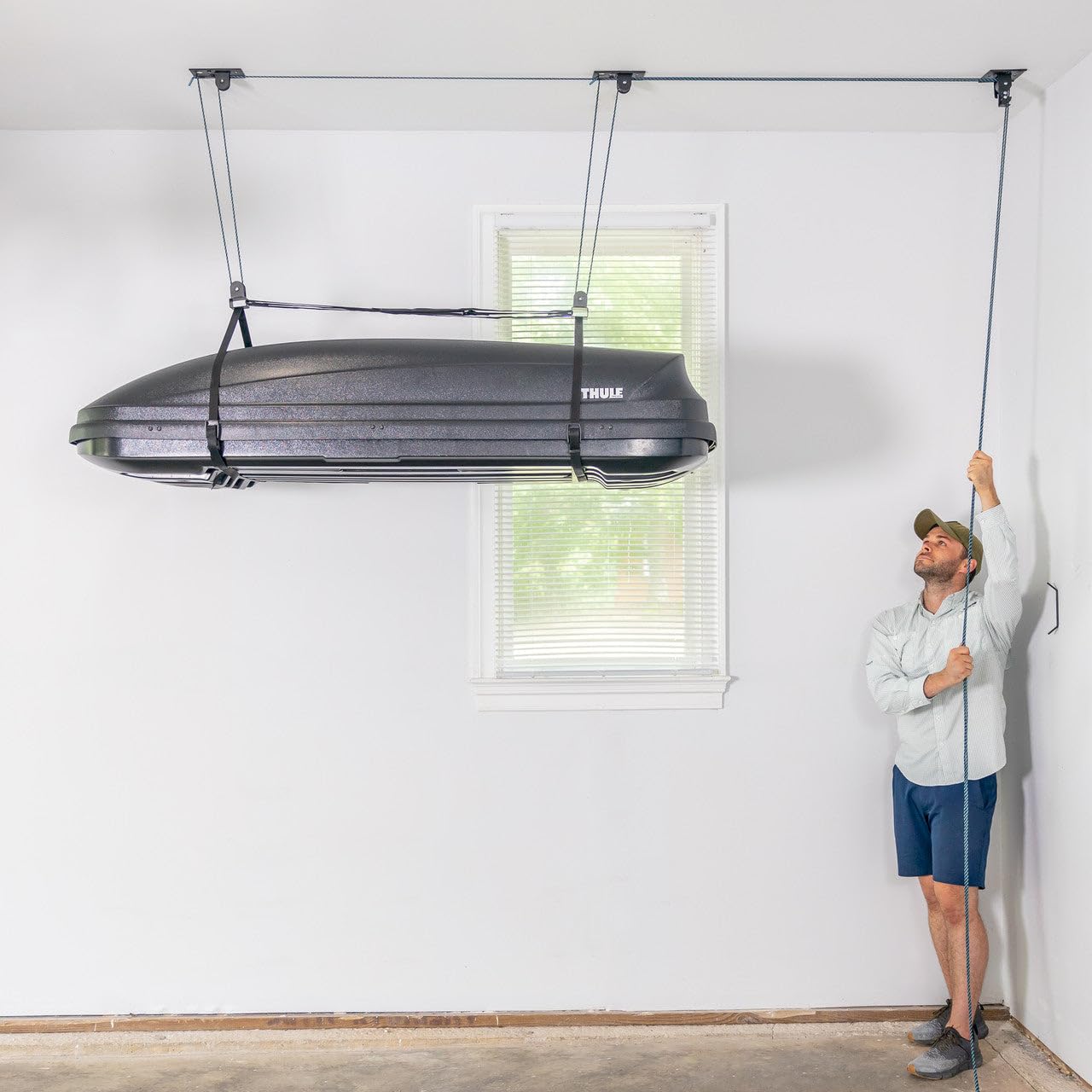 Teal Triangle Elite Cargo Box Storage, Garage Pulley System & Ceiling ...