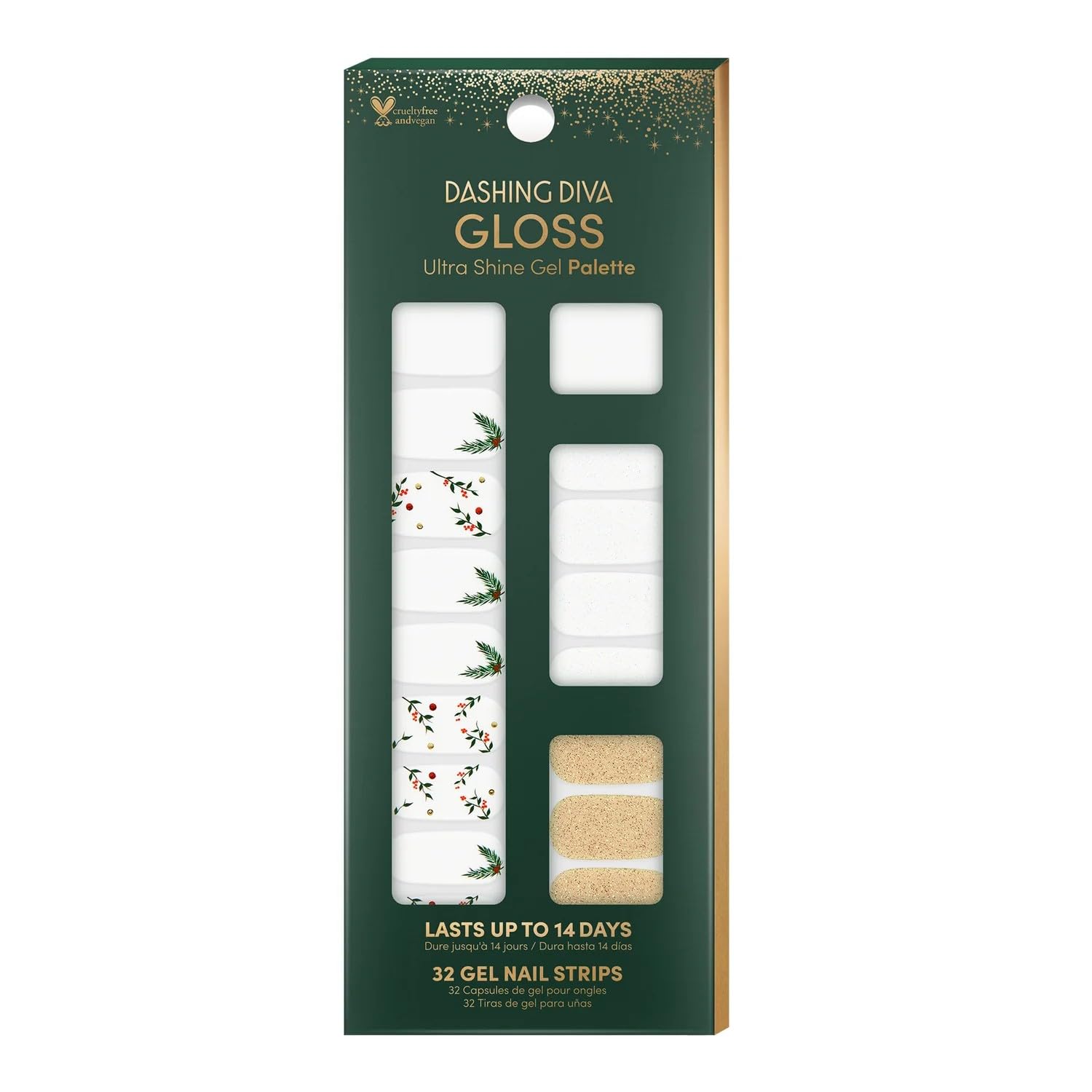 Amazon.com : Dashing Diva Gloss Nail Strips - Mistletoe Kiss | UV Free ...