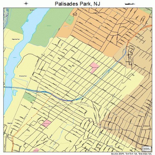 Amazon.com: Large Street & Road Map of Palisades Park, New Jersey NJ ...
