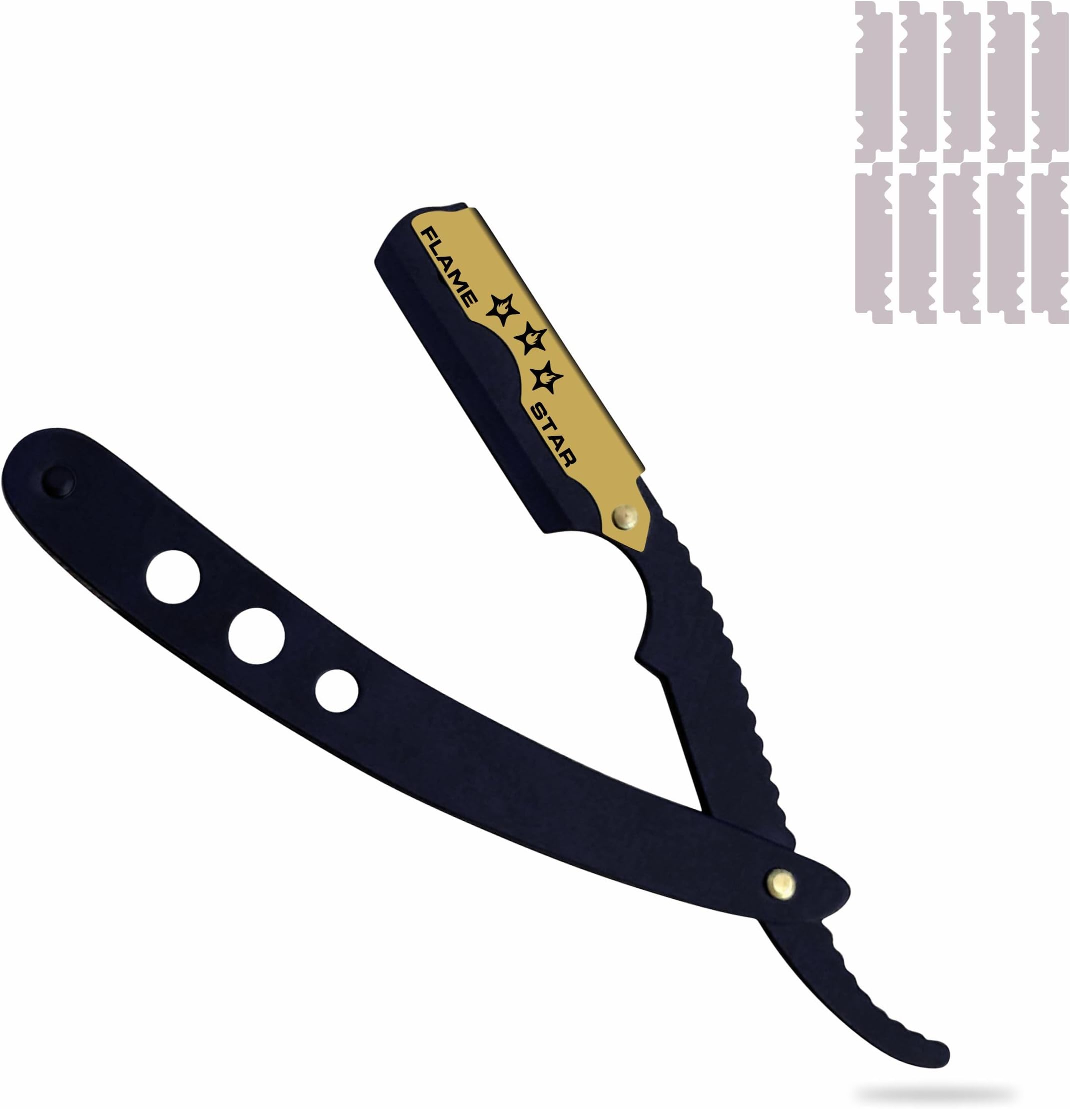 Amazon.com: Black Gold Barber Staright Edge Salon Hair Cut Razor 100% ...