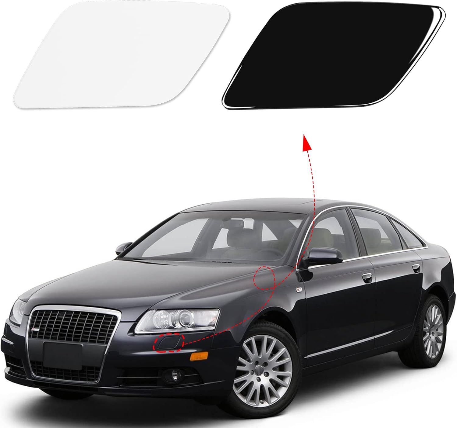 Amazon.com: Front Bumper Headlight Washer Nozzle Cover Cap Fit for Audi ...