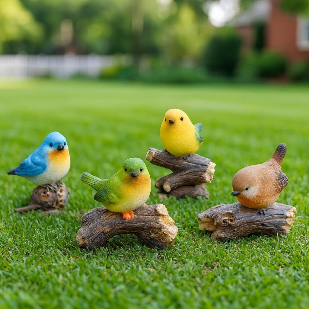 Amazon.com : sellgoodmood Decorative Garden Bird Figurines, Multicolor ...
