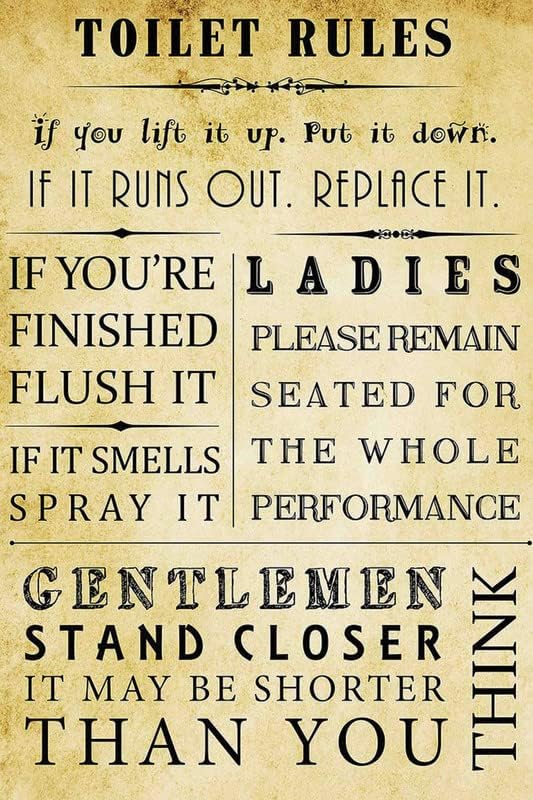 Yellow Alley Funny Poster|Toilet Rules Wall Poster|Decorative Poster ...